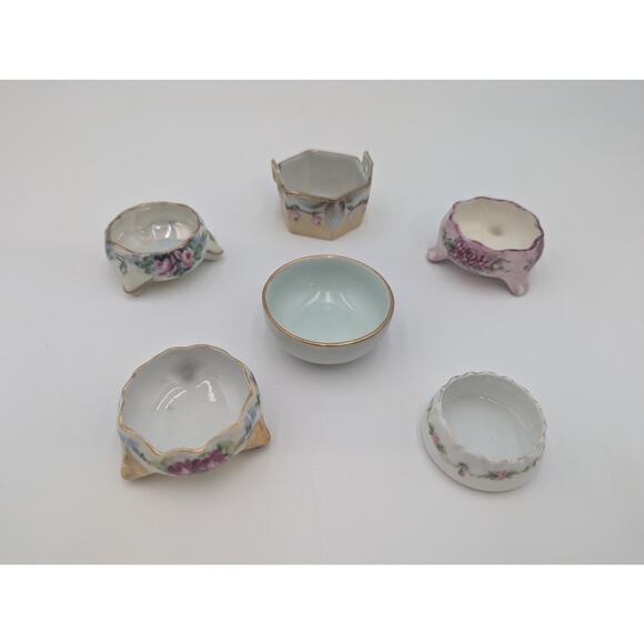 Nippon | Dining | Lot Of 6 Vintage Floral Hand Painted Ceramic Salt ...